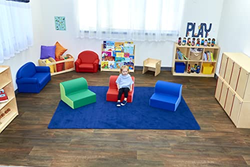 Children's Factory Library Trio, Set-3 Kids Chairs, Red-Blue-Green, CF322-388, Toddler Flexible Seating Classroom Furniture for Preschool or Daycare