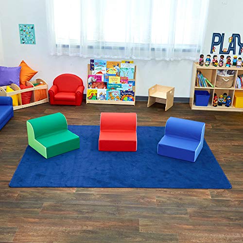 Children's Factory Library Trio, Set-3 Kids Chairs, Red-Blue-Green, CF322-388, Toddler Flexible Seating Classroom Furniture for Preschool or Daycare