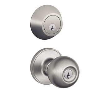 schlage jc60 v cna 630 single cylinder keyed entry lock deadbolt, stainless steel