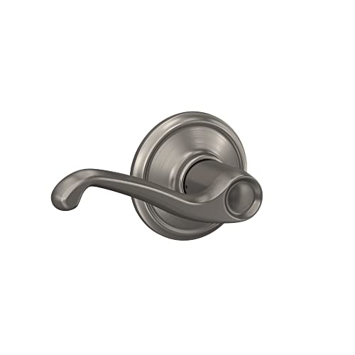 Schlage F10 FLA 619 Flair Door Lever, Hall & Closet Passage Lock, Satin Nickel