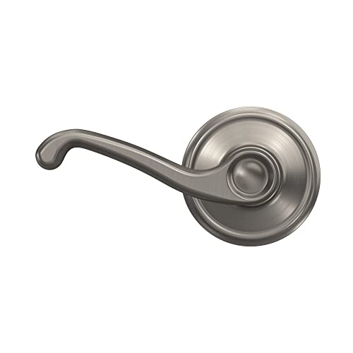 Schlage F10 FLA 619 Flair Door Lever, Hall & Closet Passage Lock, Satin Nickel