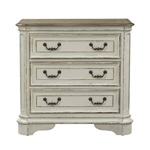 Liberty Furniture Industries Magnolia Manor 3 Drawer Bedside Chest w/Charging Station, W36 x D18 x H34, White