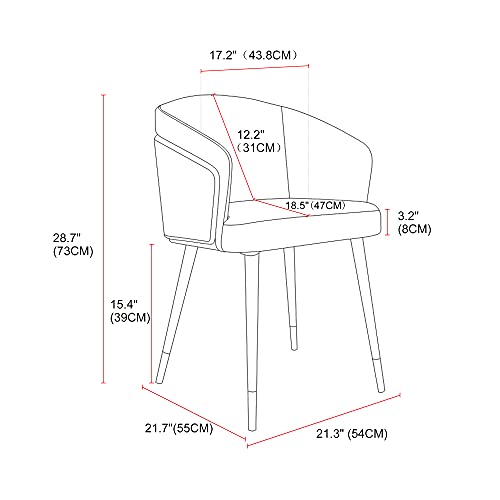 ARTPLAN Dinning Room Accent Chairs for Living Room Arm Chairs for Kitchen Study Room Home Indoor Furniture