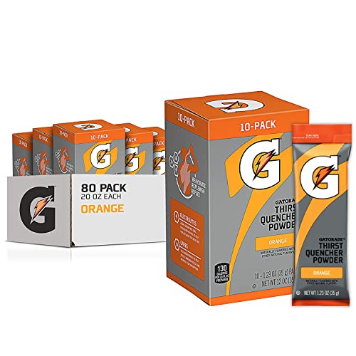 Gatorade Thirst Quencher Powder, Orange, 1.23oz Packets,80 Count (Pack of 1)