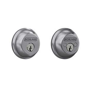 schlage b62 n 626 deadbolt, keyed 2 sides, highest residential security, satin chrome