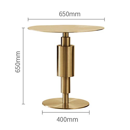 Articles for daily use Light Luxury Stainless Steel Round Sofa Side Table Living Room Coffee Table, Metal Frame, Living Room Sofa Side Table bar Small Round Table Coffee Table, Gold