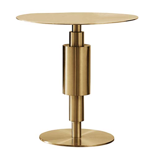 Articles for daily use Light Luxury Stainless Steel Round Sofa Side Table Living Room Coffee Table, Metal Frame, Living Room Sofa Side Table bar Small Round Table Coffee Table, Gold