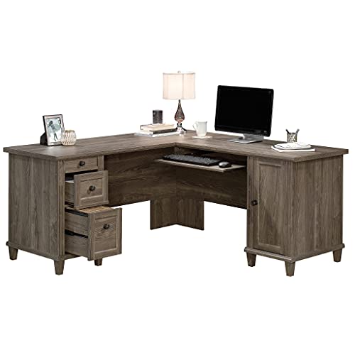 Sauder Hammond L-Desk, L: 65.12" x W: 65.12" x H: 30.0", Emery Oak Finish