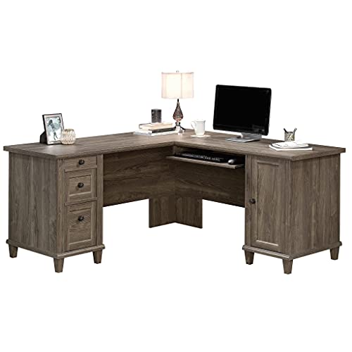 Sauder Hammond L-Desk, L: 65.12" x W: 65.12" x H: 30.0", Emery Oak Finish