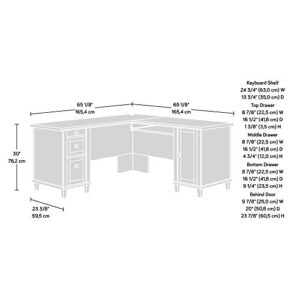 Sauder Hammond L-Desk, L: 65.12" x W: 65.12" x H: 30.0", Emery Oak Finish