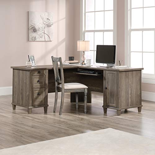 Sauder Hammond L-Desk, L: 65.12" x W: 65.12" x H: 30.0", Emery Oak Finish