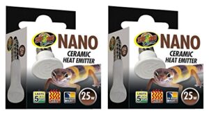 (2 pack) zoo med labs 25w nano ceramic heat emitter