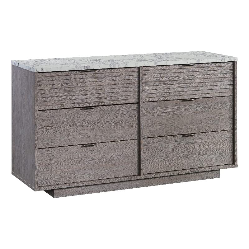 Sauder East Rock Engineered Wood Dresser in Ashen Oak Finish