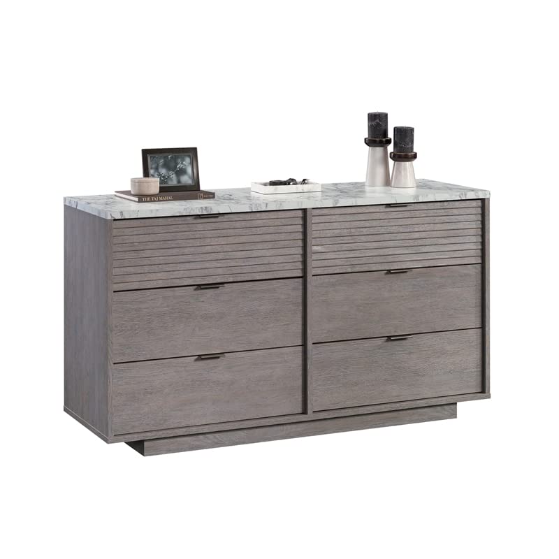 Sauder East Rock Engineered Wood Dresser in Ashen Oak Finish