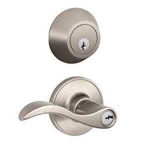 schlage jc60 v sev 619 single cylinder keyed entry lock deadbolt, satin nickel