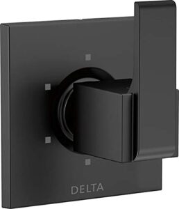 delta faucet ara 6-setting shower handle diverter trim kit, matte black t11967-bl (valve not included)