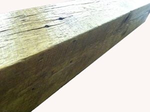 reclaimed barnwood beam fireplace mantel (wood, 4″x6″x72″)