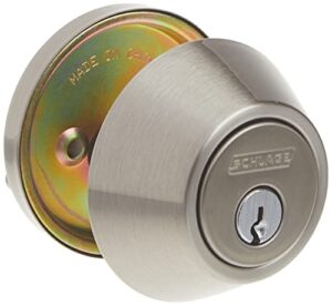 dexter by schlage jd60619 single-cylinder deadbolt, satin nickel