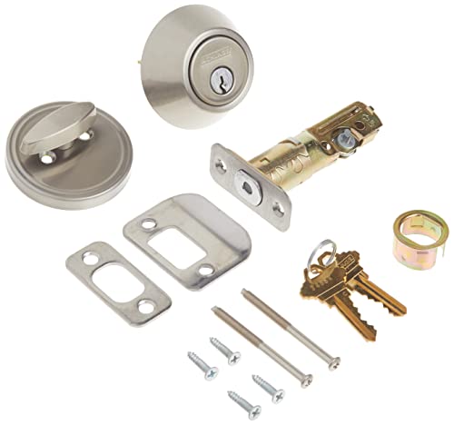 Dexter by Schlage JD60619 Single-Cylinder Deadbolt, Satin Nickel