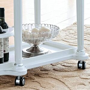 FBITE Bar Serving Cart, Wine Cart for Home Kitchen Hotel Kitchen Storage Trolley Shelf Trolley White 2-Tier Shelf Trolley for Wine and Food High Grade Exquisite Shelf Trolley