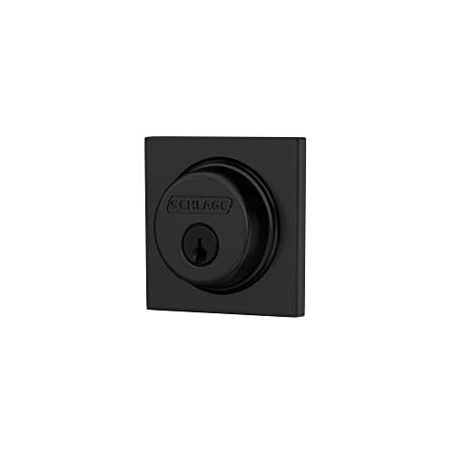 Schlage B60 N COL 622 Deadbolt with Collins Trim, Keyed 1 Side, Highest Residential Security, Matte Black