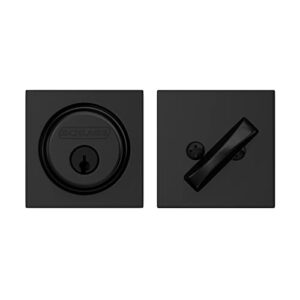 Schlage B60 N COL 622 Deadbolt with Collins Trim, Keyed 1 Side, Highest Residential Security, Matte Black