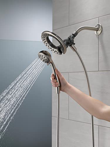 Delta D75486CSN In2ition 1.75 GPM 2-in-1 Multi Function Shower Head and Hand Shower with 60" Hose - Limited Lifetime Warranty Spotshield Brushed Nickel