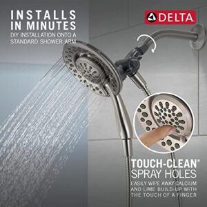 Delta D75486CSN In2ition 1.75 GPM 2-in-1 Multi Function Shower Head and Hand Shower with 60" Hose - Limited Lifetime Warranty Spotshield Brushed Nickel