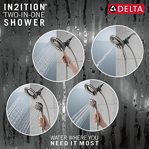 Delta D75486CSN In2ition 1.75 GPM 2-in-1 Multi Function Shower Head and Hand Shower with 60" Hose - Limited Lifetime Warranty Spotshield Brushed Nickel