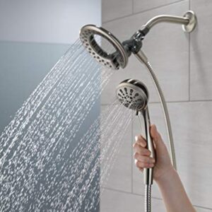 Delta D75486CSN In2ition 1.75 GPM 2-in-1 Multi Function Shower Head and Hand Shower with 60" Hose - Limited Lifetime Warranty Spotshield Brushed Nickel