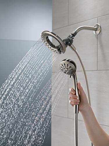 Delta D75486CSN In2ition 1.75 GPM 2-in-1 Multi Function Shower Head and Hand Shower with 60" Hose - Limited Lifetime Warranty Spotshield Brushed Nickel