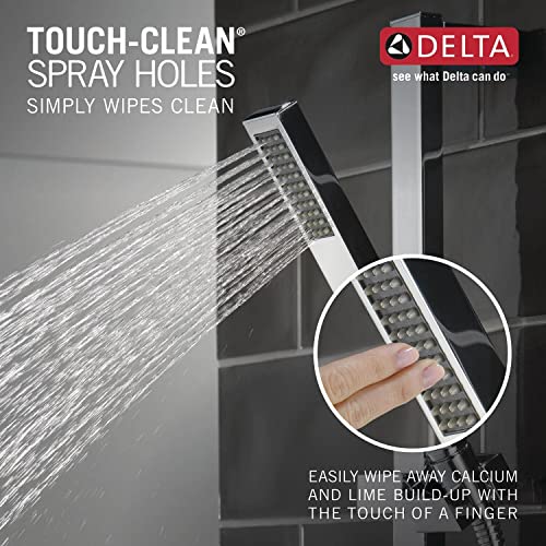 Delta Faucet Vero Single-Spray Touch-Clean Wall-Mount Slide Bar Hand Held Shower with Hose, Chrome 57530