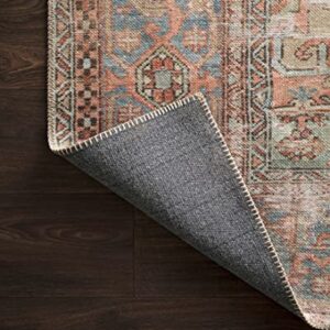 Loloi II Loren Collection LQ-15 Terracotta/Sky, Traditional 5'-0" x 7'-6" Area Rug