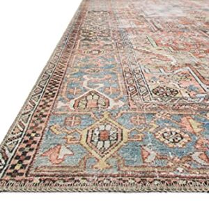 Loloi II Loren Collection LQ-15 Terracotta/Sky, Traditional 5'-0" x 7'-6" Area Rug