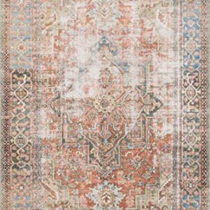 Loloi II Loren Collection LQ-15 Terracotta/Sky, Traditional 5'-0" x 7'-6" Area Rug