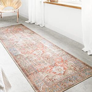 Loloi II Loren Collection LQ-15 Terracotta/Sky, Traditional 5'-0" x 7'-6" Area Rug