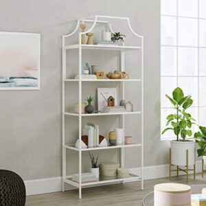 Sauder Anda Norr Bookcase, L: 30.00" x W: 14.49" x H: 70.87", White Finish