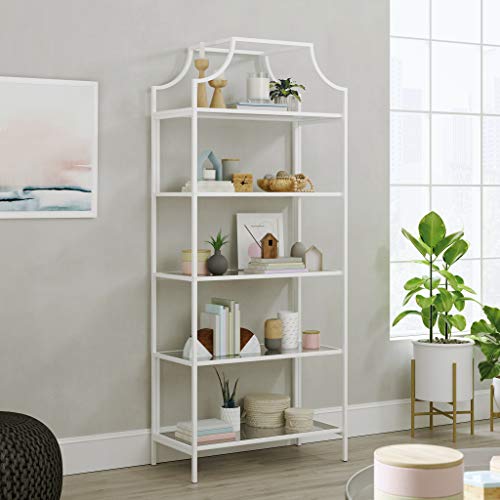 Sauder Anda Norr Bookcase, L: 30.00" x W: 14.49" x H: 70.87", White Finish