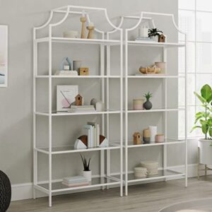 Sauder Anda Norr Bookcase, L: 30.00" x W: 14.49" x H: 70.87", White Finish