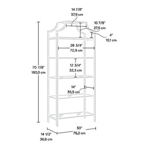 Sauder Anda Norr Bookcase, L: 30.00" x W: 14.49" x H: 70.87", White Finish