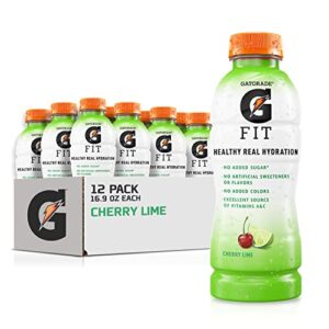 gatorade fit electrolyte beverage, healthy real hydration, cherry lime, 16.9 fl oz (pack of 12)