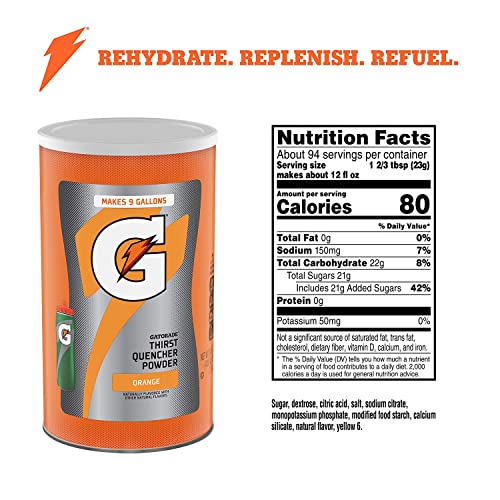 Gatorade Thirst Quencher Powder, Orange, 76.5oz Canister