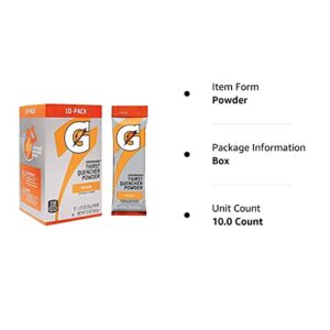 The Gatorade Gatorade Thirst Quencher Powder 1 23oz Packets Makes 20 ounces 10 Pack Orange 1 23 Ounce Pack of 10