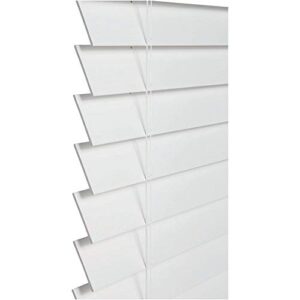 Home Decorators Collection White Cordless 2-1/2 in. Premium Faux Wood Blind - 23 in. W x 48 in. L (Actual Size - 22.5 in. W x 48 L)