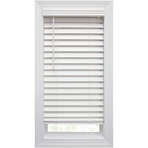 Home Decorators Collection White Cordless 2-1/2 in. Premium Faux Wood Blind - 23 in. W x 48 in. L (Actual Size - 22.5 in. W x 48 L)