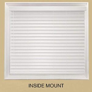 Home Decorators Collection White Cordless 2-1/2 in. Premium Faux Wood Blind - 23 in. W x 48 in. L (Actual Size - 22.5 in. W x 48 L)