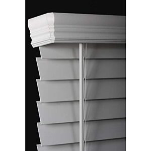 Home Decorators Collection White Cordless 2-1/2 in. Premium Faux Wood Blind - 23 in. W x 48 in. L (Actual Size - 22.5 in. W x 48 L)