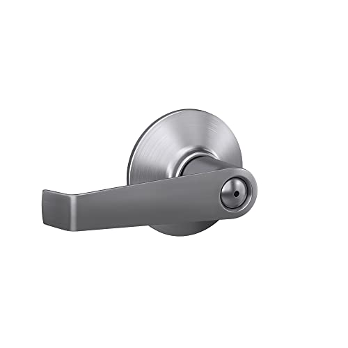 Schlage F40 ELA 626 Elan Door Lever, Bed & Bath Privacy Lock, Satin Chrome