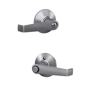 Schlage F40 ELA 626 Elan Door Lever, Bed & Bath Privacy Lock, Satin Chrome