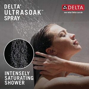 Delta Faucet 52161-BL25 H2Oknietic Single Setting UltraSoak Shower Head, 2.5 GPM Water Flow, Matte Black